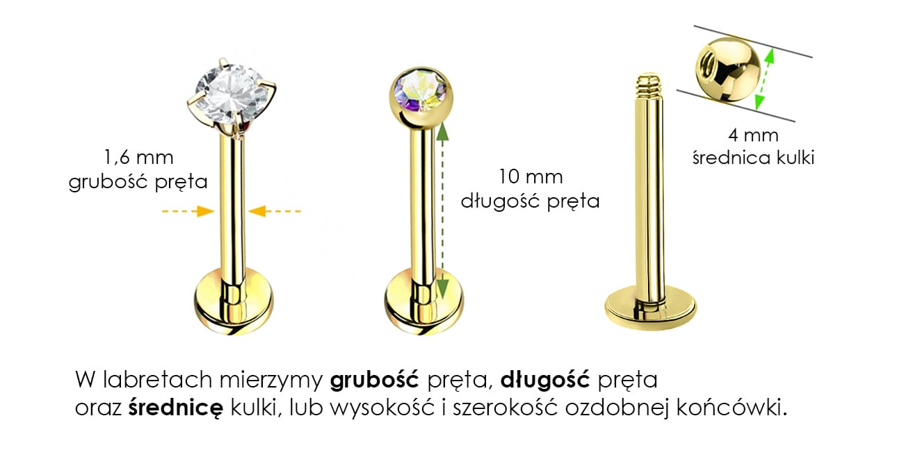 Labret kwiatek z kryształkami i opalem – lekki blask i tytan G23